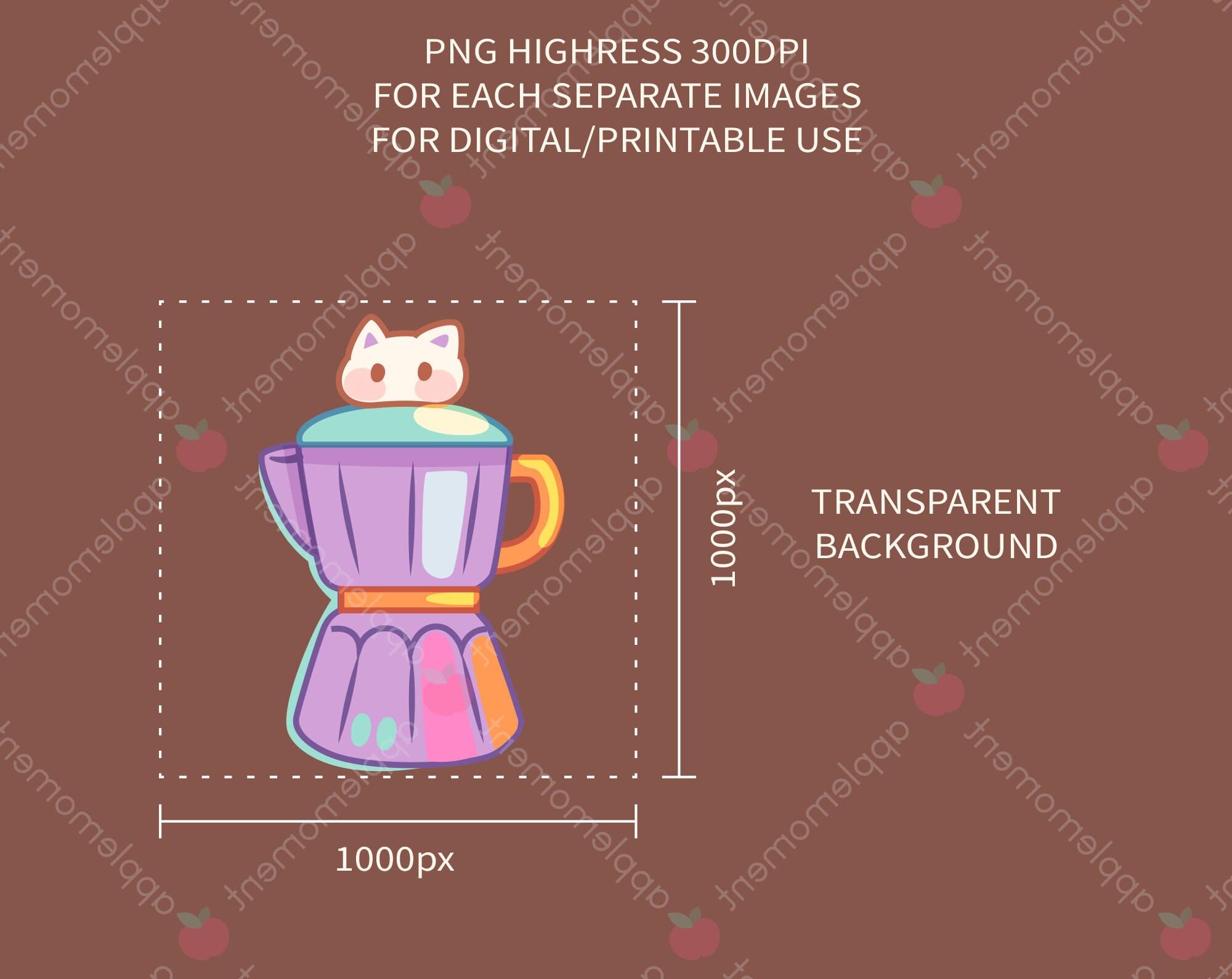 Cute Kawaii Printable Digital Stickers Clipart Cat Coffee Shop, PNG ...