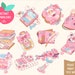 Cute Kawaii Printable Digital Stickers Clipart Pink Gold - Etsy