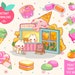 Cute Kawaii Printable Digital Stickers Clipart Bunny Rabbit Ice Cream ...
