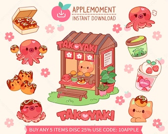 Cute Kawaii Printable Digital Stickers Clipart Cat Coffee Shop, PNG ...