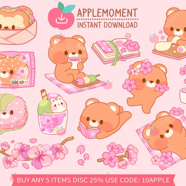 Cute Kawaii Printable Digital Stickers Clipart Orange Giant Cavy Rodent ...