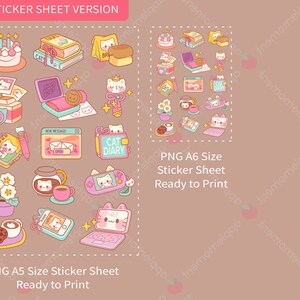 Cute Kawaii Printable Digital Stickers Clipart Illustration Aesthetic ...