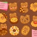 Kawaii Bear Cookie Clipart: Rainbow Snack Stickers (PNG, Digital ...