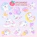 Cute Kawaii Printable Digital Stickers Clipart Animals Rainbow Dreamy ...