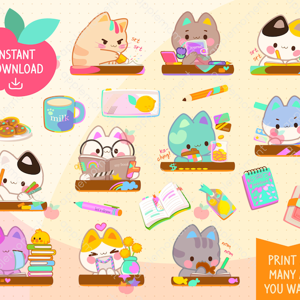 Kawaii Cat Stickers - Etsy