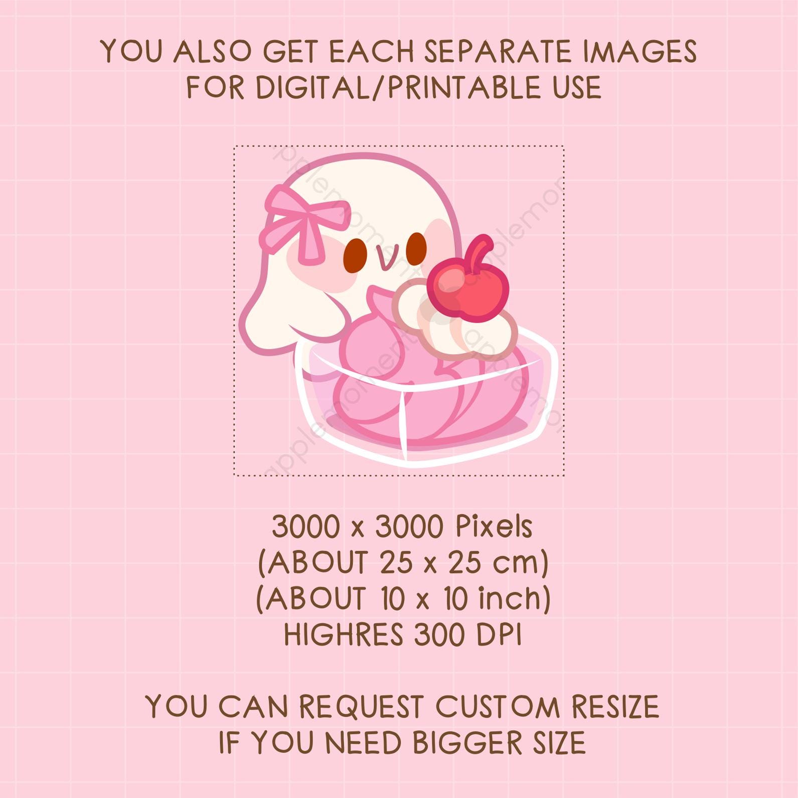 Kawaii Sweet Ghost Clipart Stickers, Dessert and Yummy (PNG, Digital ...