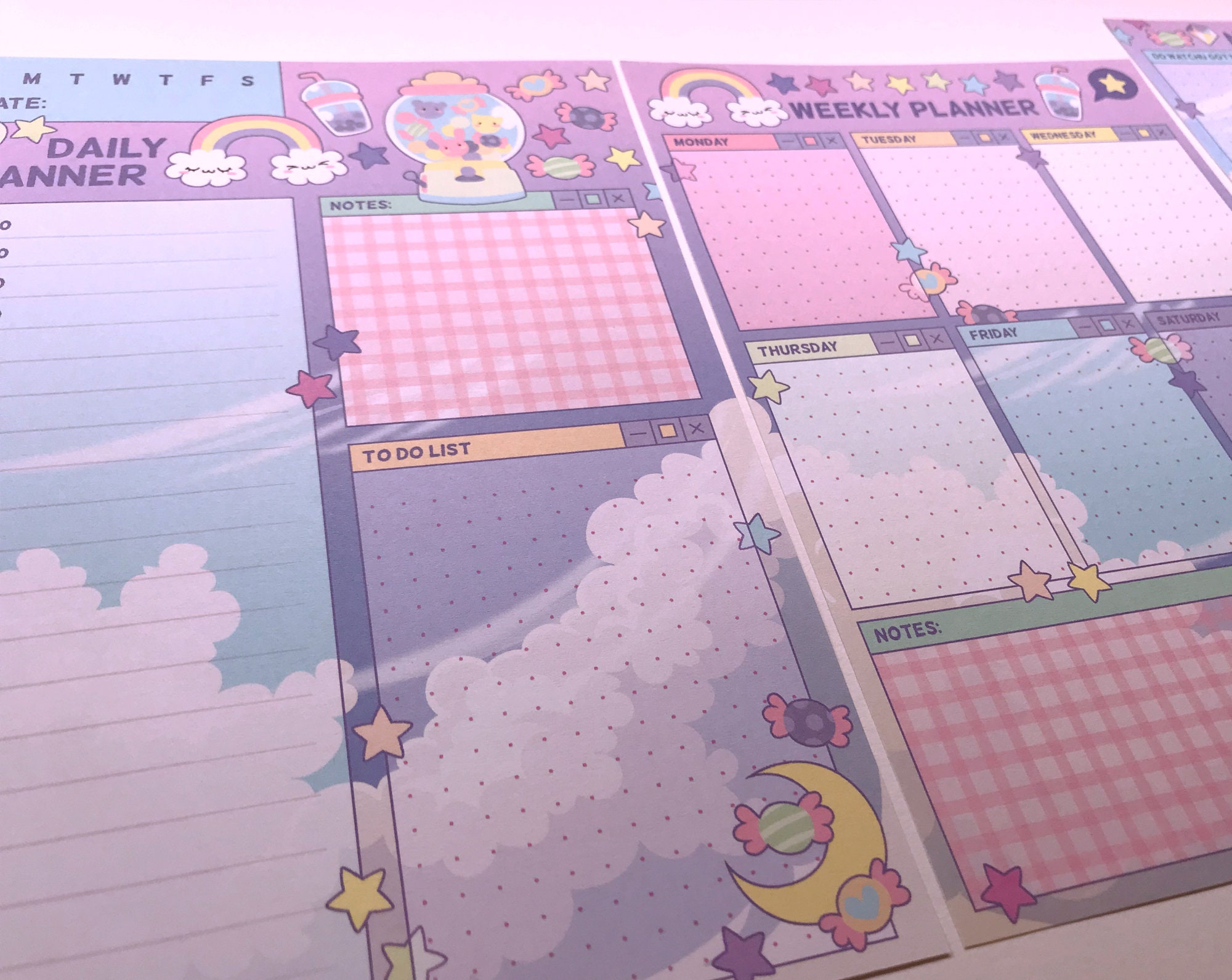 Cute Kawaii Stationery Sheet Rainbow Unicorn Candy Home - Etsy