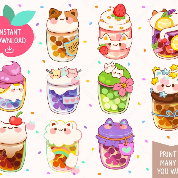 Cute Cat Art Etsy