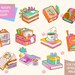 Cute Kawaii Printable Digital Stickers Clipart Rainbow Books Journal ...