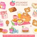 Digital Clipart Stamp Cat Cafe Bakery Food and Dessert Baking ...