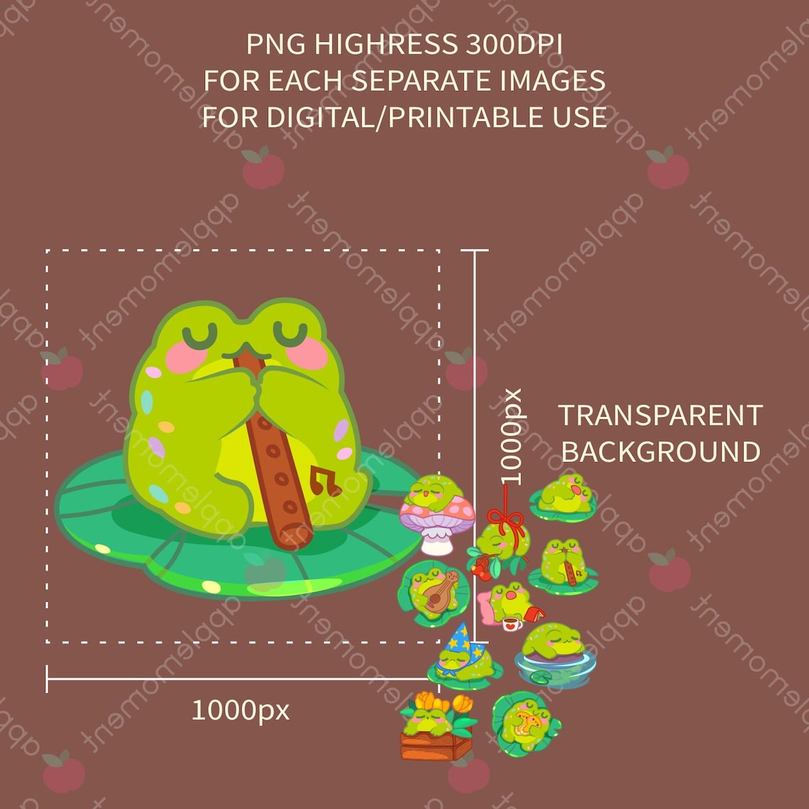 Cute Kawaii Printable Digital Stickers Clipart Animal Lazy Frogs at the ...