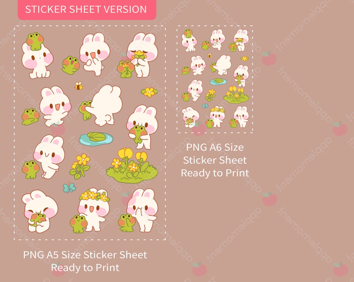 Cute Kawaii Printable Digital Stickers Clipart Illustration Daily of ...