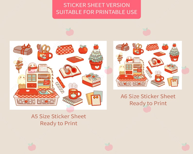 Cute Kawaii Printable Digital Stickers Clipart Stationery Study Ghost ...