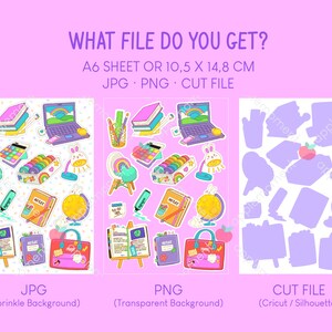 Cute Kawaii Sticker Sheet Student School Study Stationery, Books ...