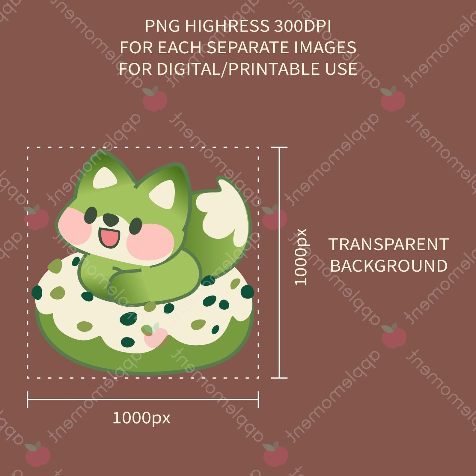 Kawaii Matcha Fox Stickers, Printable PNG (digital Download) - Etsy