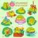 Cute Kawaii Printable Digital Stickers Clipart Animal Lazy Frogs at the ...