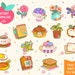 Cute Kawaii Printable Digital Stickers Clipart Rainbow Flower Kitchen ...