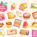 Cute Kawaii Printable Digital Stickers Clipart Rainbow Snacks, Dessert ...