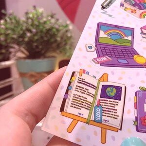 Cute Kawaii Sticker Sheet Student School Study Stationery, Books ...
