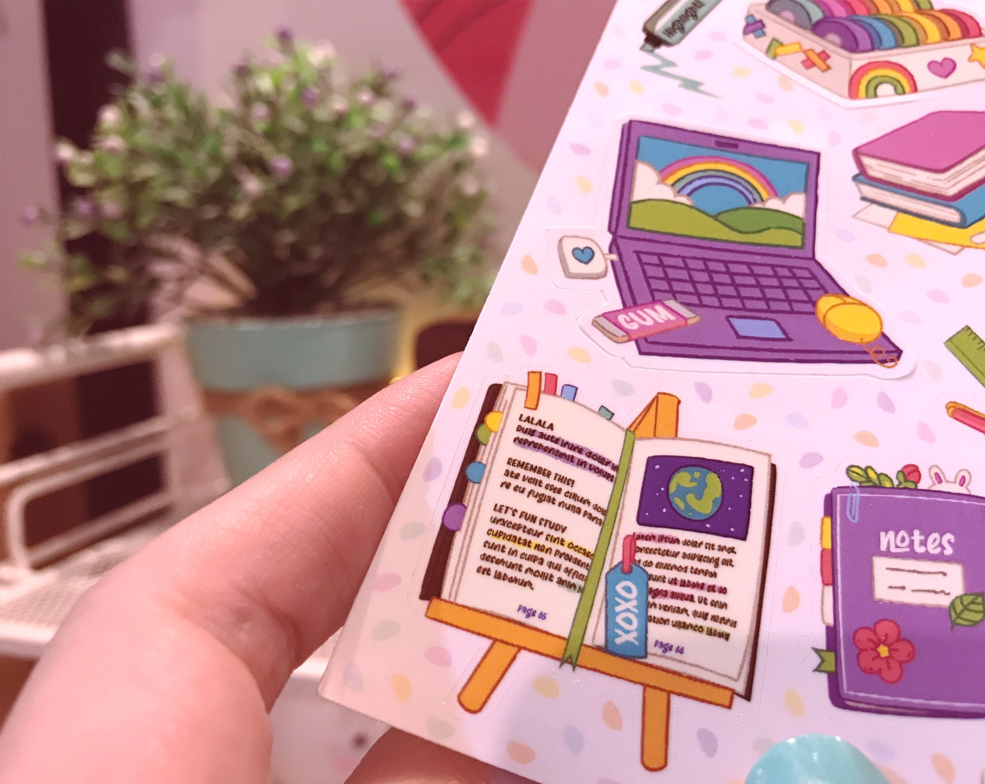 Cute Kawaii Sticker Sheet Student School Study Stationery - Etsy