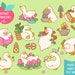Cute Kawaii Printable Digital Stickers Clipart Cottagecore Garden White ...