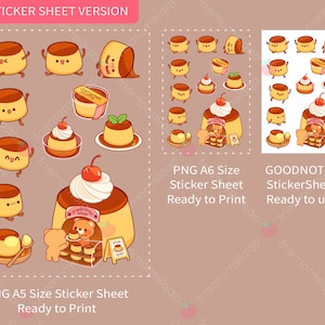 Cute Kawaii Printable Digital Stickers Clipart Brown Bear Caramel ...
