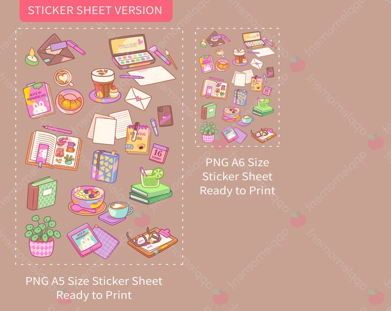 Cute Kawaii Printable Digital Stickers Clipart Rainbow Colorful Slow ...