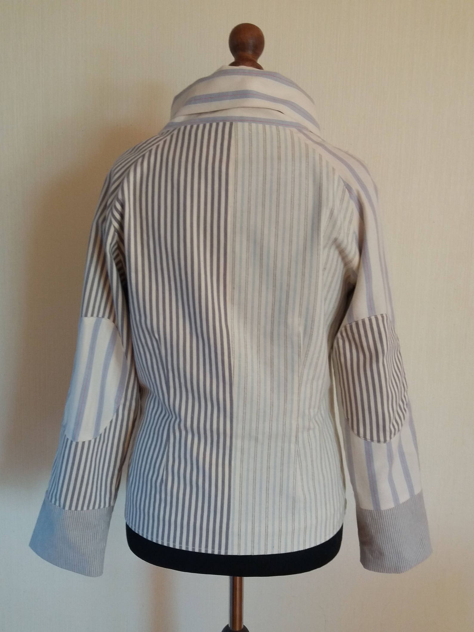 Vintage Women's White Stripe Embroidered Cotton Jacket Large Size - Etsy