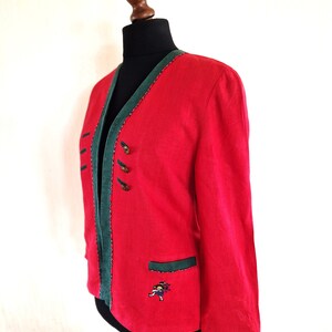 Vintage Red Womens German Trachten Loden Traditional Austrian ...