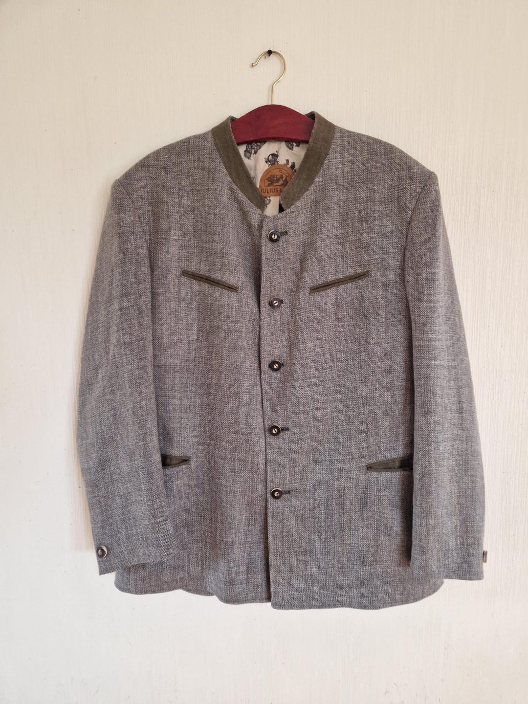 Vintage Classic Austrian Mens Tyrolean Traditional Folk Bavarian Linen ...