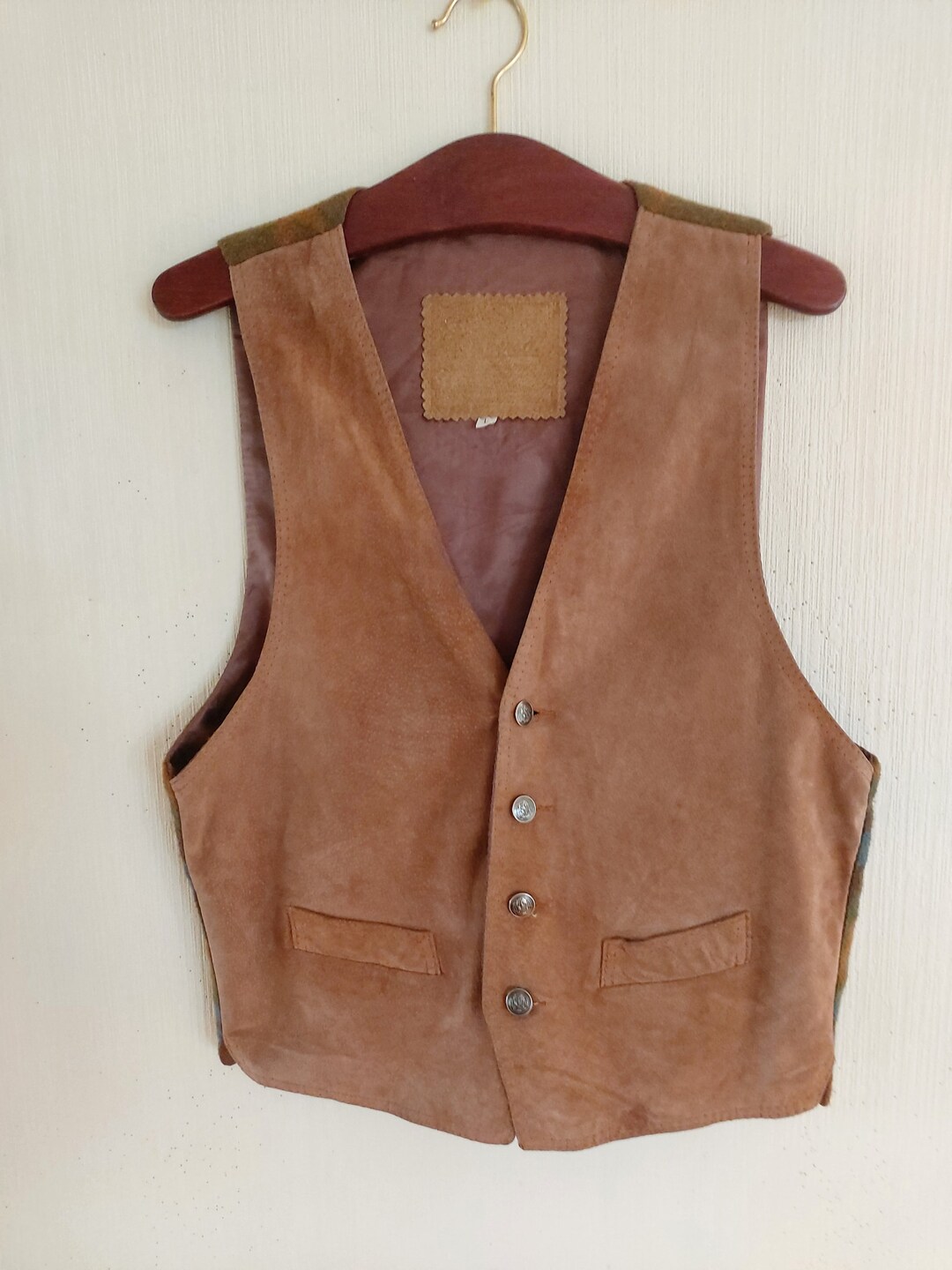 Vintage Seude Leather Mens Gentlemen's Formal Vest Medium to Large Size ...