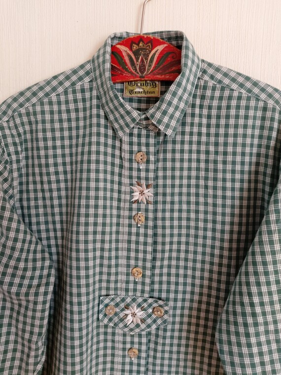 Vintage Dirndl Gingham Plaid Men Austrian Germany Fol… - Gem