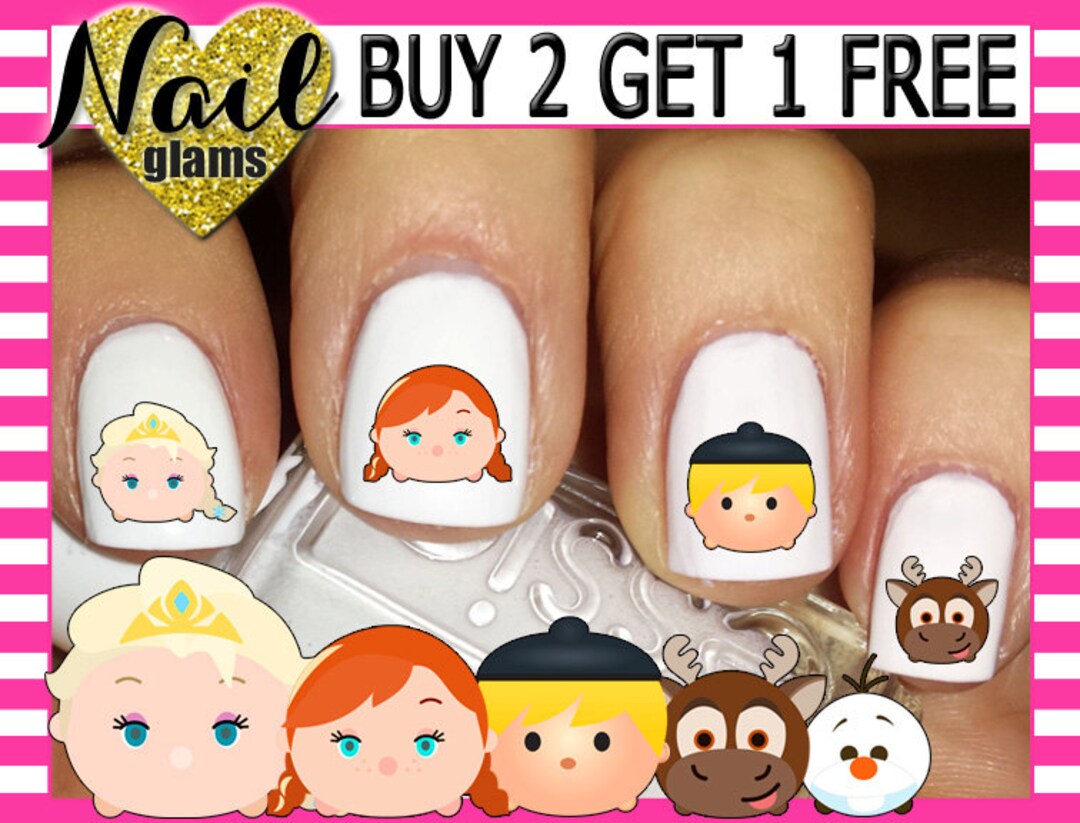 60 Nail Decals Frozen Elsa Anna Olaf Disney Princess Nail Art - Etsy