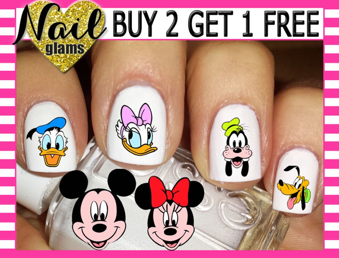60 Nail Decals Mouse Mickey Clubhouse Minnie Daffy Daisy Goofy Pluto ...