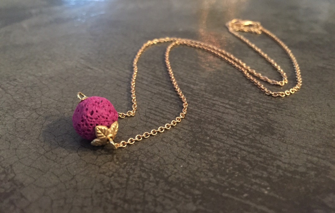 Essential Oil Diffuser Pink Lava Stone Lava Rock Aromatherapy Gold ...