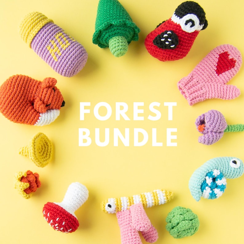 Cute Forest-themed Amigurumi Bundle, Small Animal Christmas Tree ...