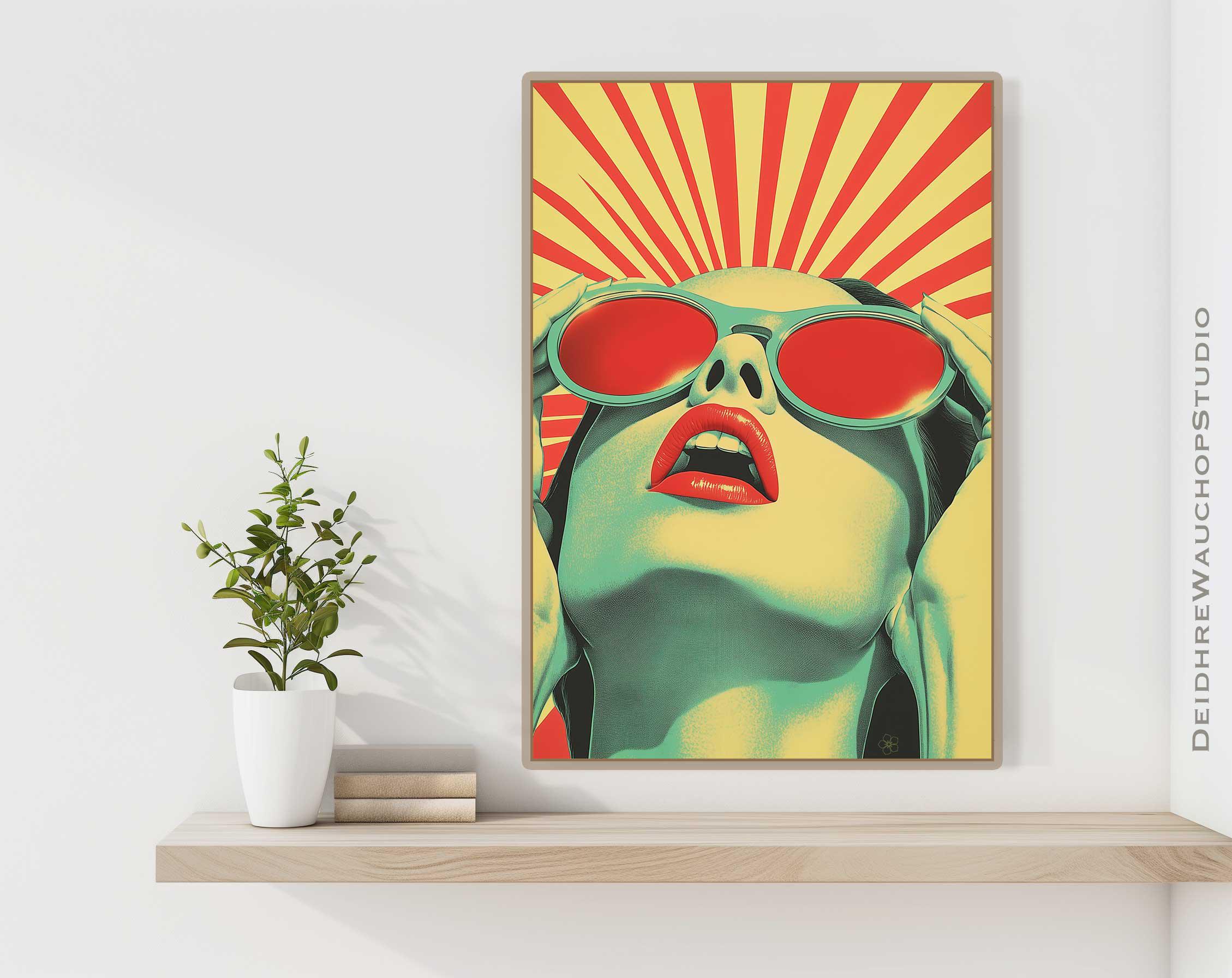 1960s Retro Poster, Here Comes the Sun, Digital Download, Curated AI ...