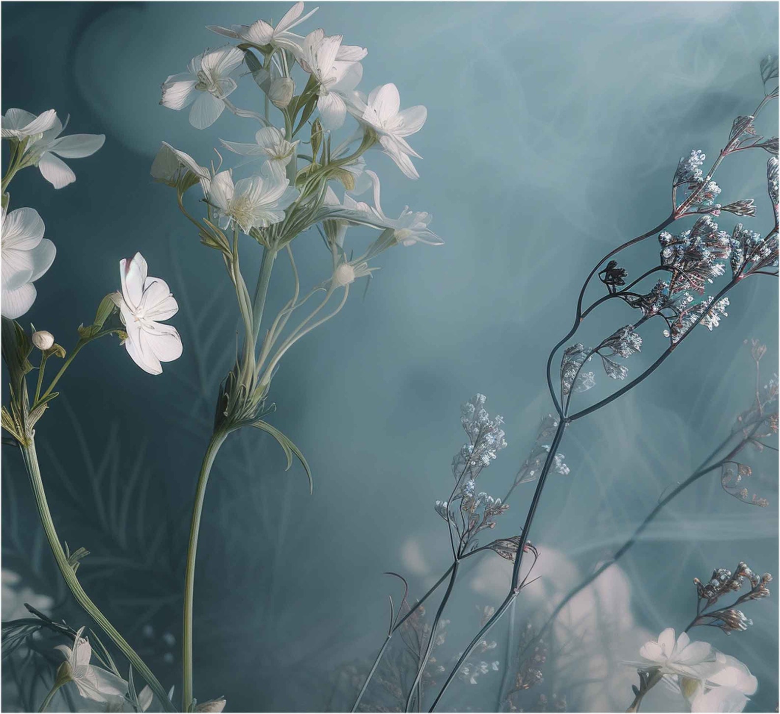 Moody Floral Artwork, Digital Download, DIY Print, AI Art, Flowers ...