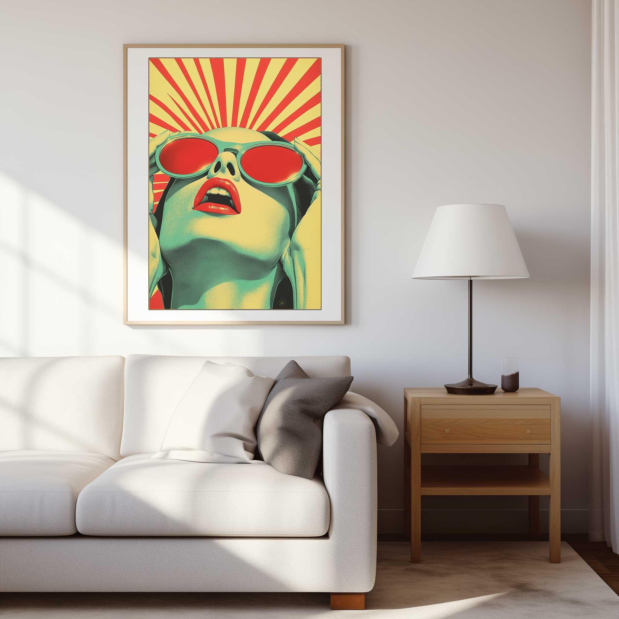 1960s Retro Poster, Here Comes the Sun, Digital Download, Curated AI ...