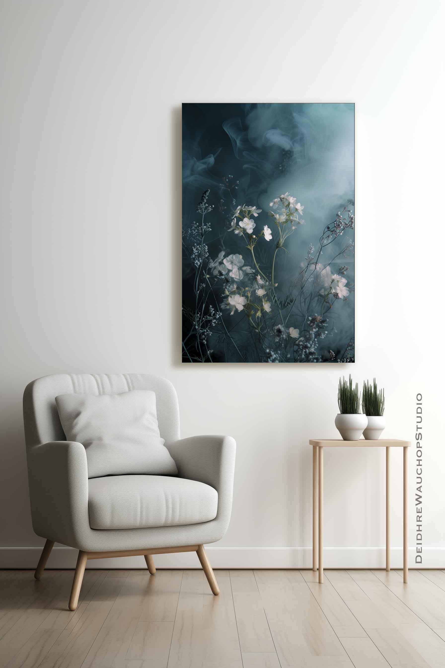 Moody Floral Artwork, Digital Download, DIY Print, AI Art, Flowers ...