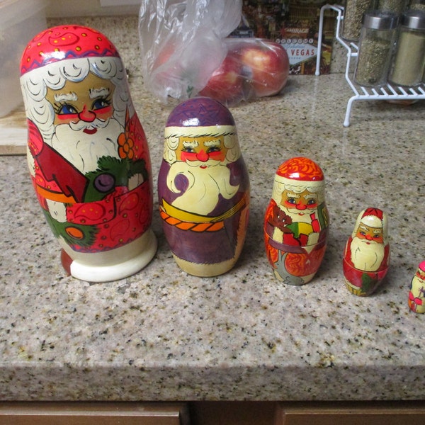 Vintage Santa Russian Dolls - Etsy