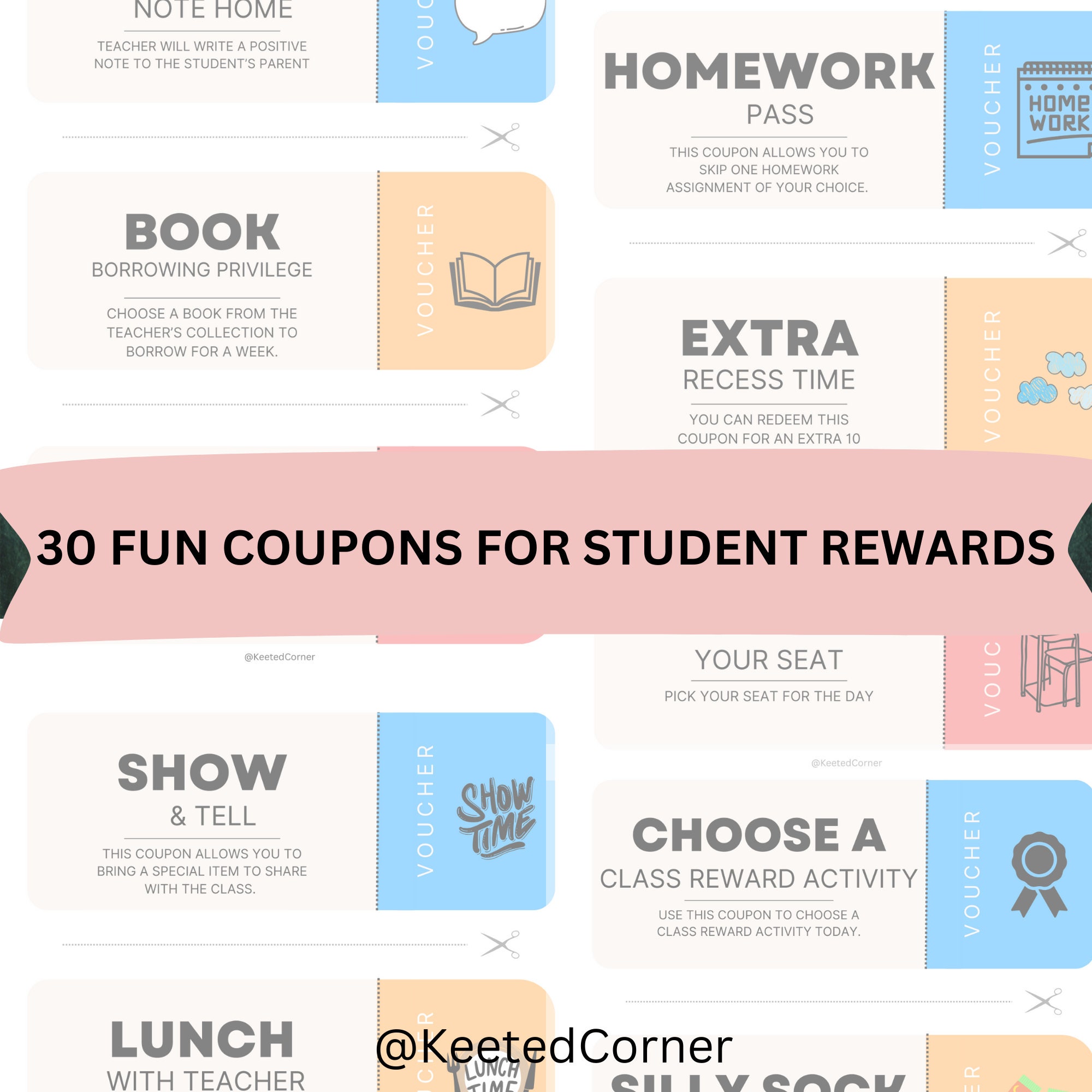 30 Editable Student Reward Coupons for Effective Classroom Management ...
