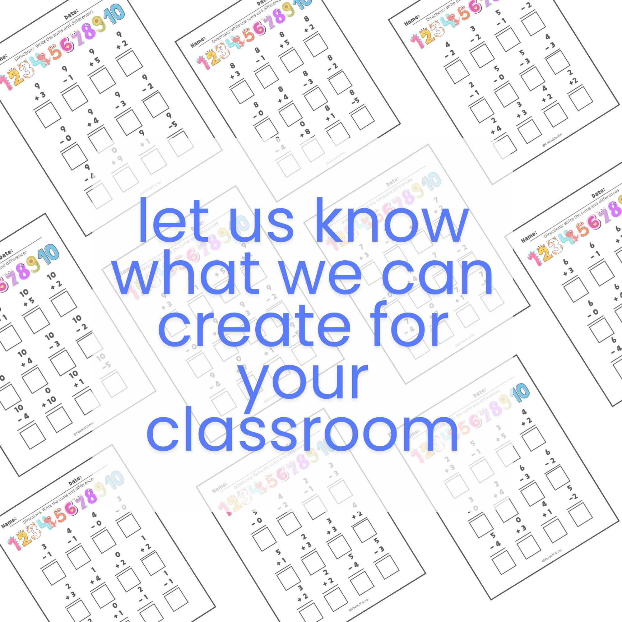 Printable 10-page Math Worksheets + Customizable Template for ...