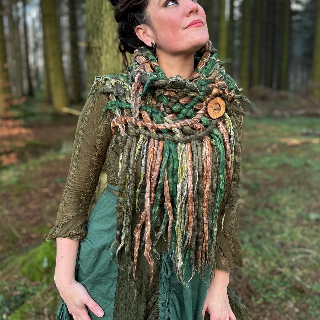 The ‘root & Fable’ A Magical Woven Scarf of Blended Fibres, Dread Scarf ...