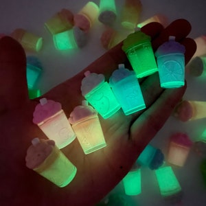 Glow in the Dark Kawaii Drink Mix Resin Charm, Luminous, Glow, DIY ...