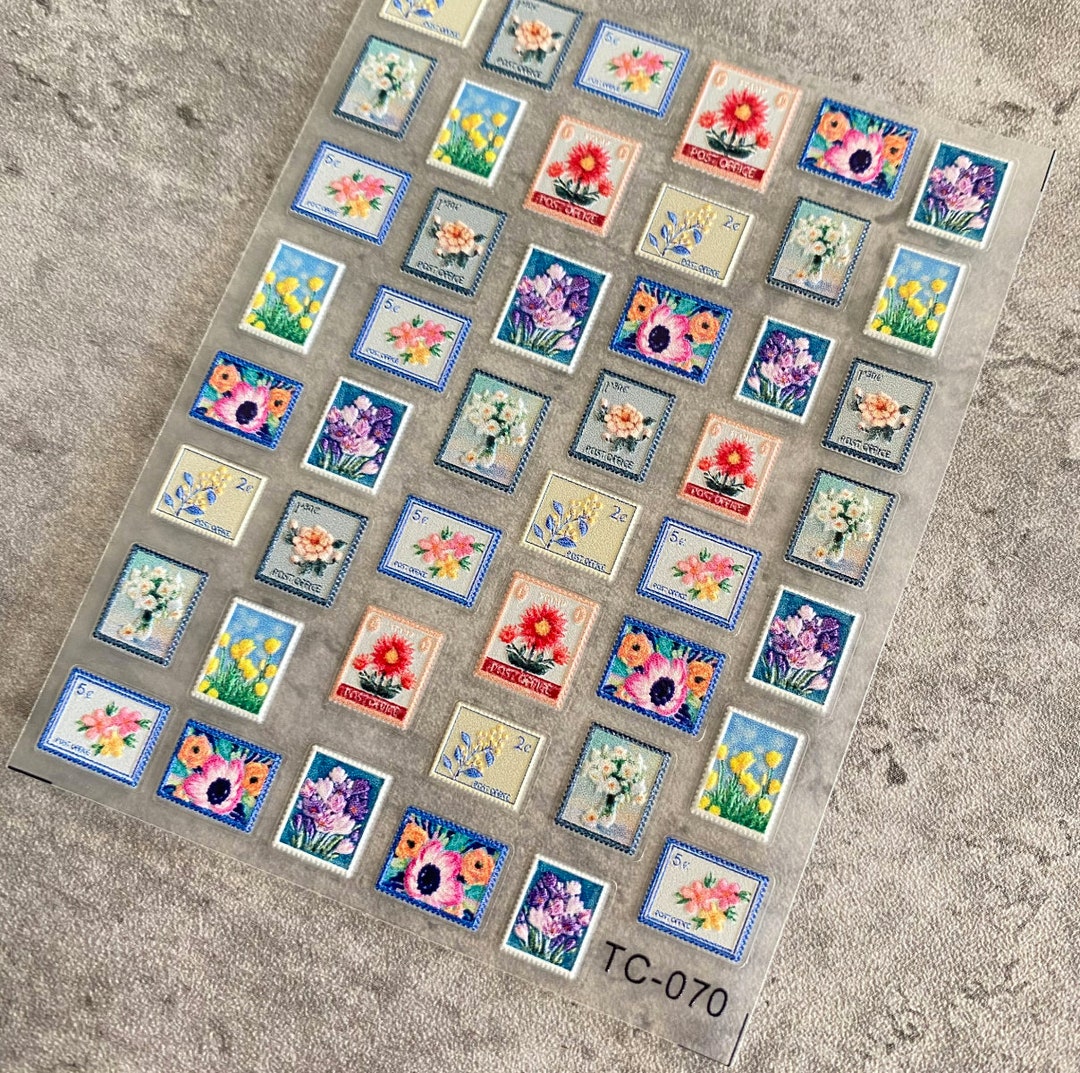 5D Nail Decals/ Nail Stickers/ Nail Art/ DIY Stickers Flower Stamps TC ...