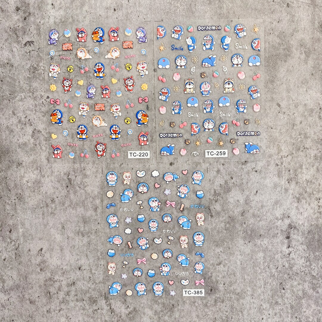 5D Nail Decals/ Nail Stickers/ DIY Stickers Doraemon 3 Styles - Etsy