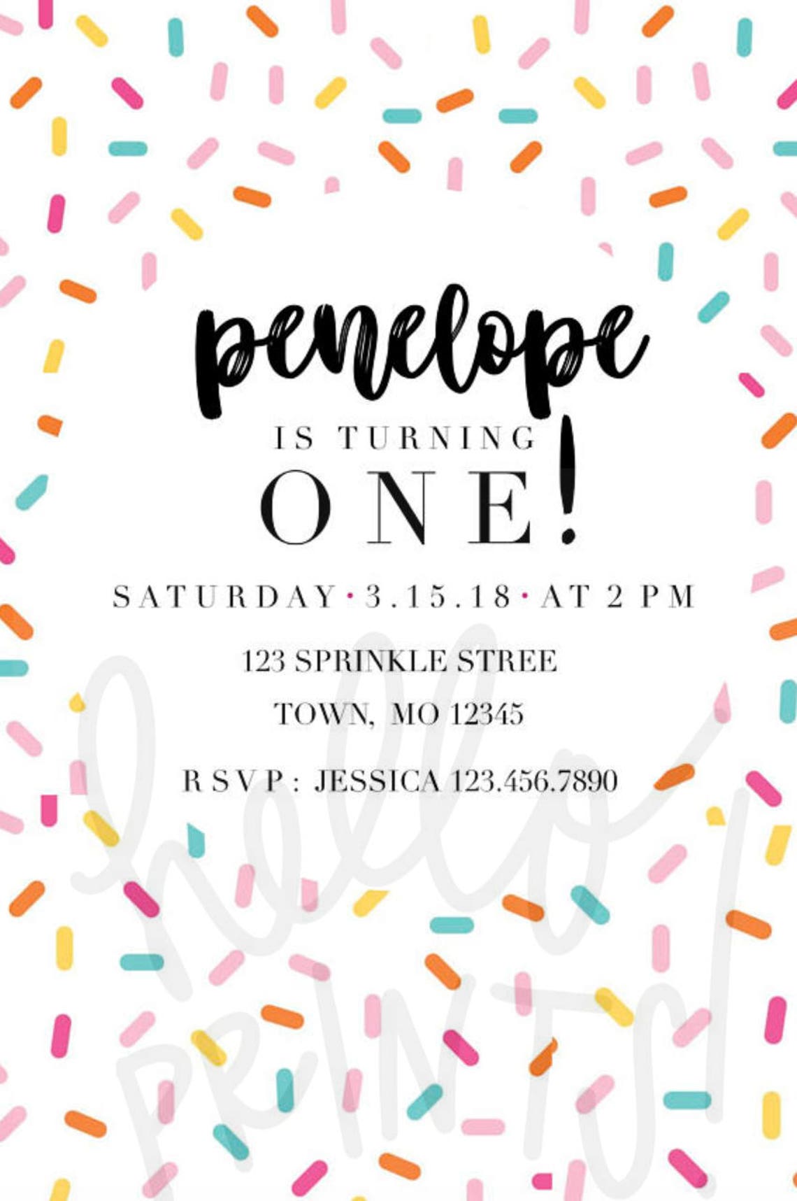 Sprinkle Birthday Invitation / Sprinkle Birthday / Sprinkles Invitation ...