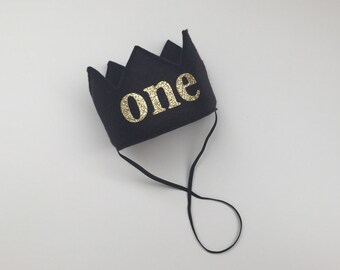 Pick Your Color Felt Mini First Birthday Crown Headband Gold | Etsy