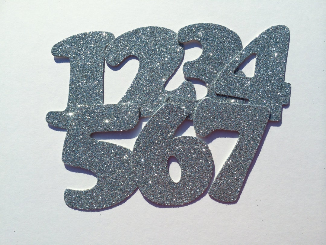Die Cut Glitter Cardboard Number - 3 Inches / 7.5cm Tall - Etsy